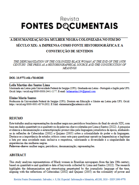 A desumanização da mulher negra colonizada no fim do século XIX ...